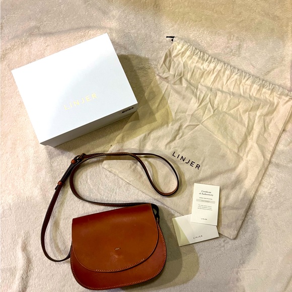 Linjer | Bags | Guc Linjer The Mini Crossbody Purse In Cognac | Poshmark
